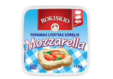 Tepamasis lydytas sūrelis ROKIŠKIO MOZZARELLA, 23 % rieb., 175 g | BARBORA