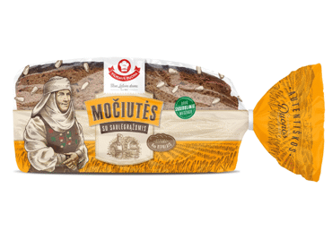 MOČIUTĖS juoda duona su saulėgrąžomis, 450 g | BARBORA