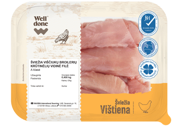 Lietuviška viščiukų broilerių vidinė filė WELL DONE, 400 g | BARBORA