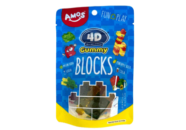 Guminukai AMOS BLOCKS, vaisių skonio, 72 g | BARBORA