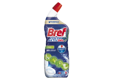 WC valiklis BREF EXCELLENCE GEL COLOR AKTIV+ CITRUS, 700 ml | BARBORA