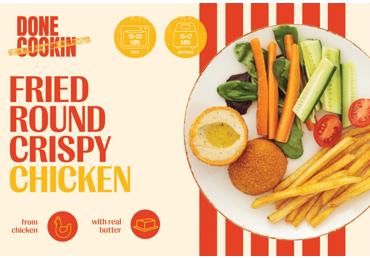 Šaldyti apvalūs vištienos kotletai DONE COOKIN, 180 g | BARBORA