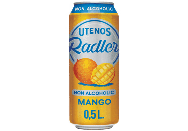 Nealkoholinis UTENOS alaus kokteilis RADLER, mangų skonio, 500 ml | BARBORA