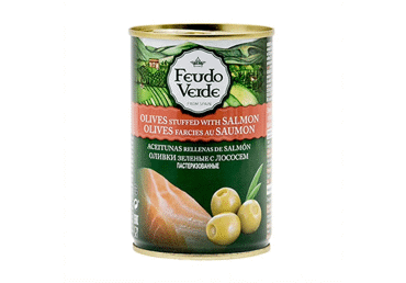 Žaliosios alyvuogės FEUDO VERDE su lašišų įdaru, 300 g | BARBORA