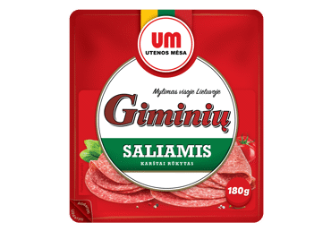 Karštai rūkytas GIMINIŲ saliamis (griežinėliai), I r., 180 g | BARBORA