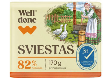 Sviestas WELL DONE, 82 % rieb., 170 g | BARBORA